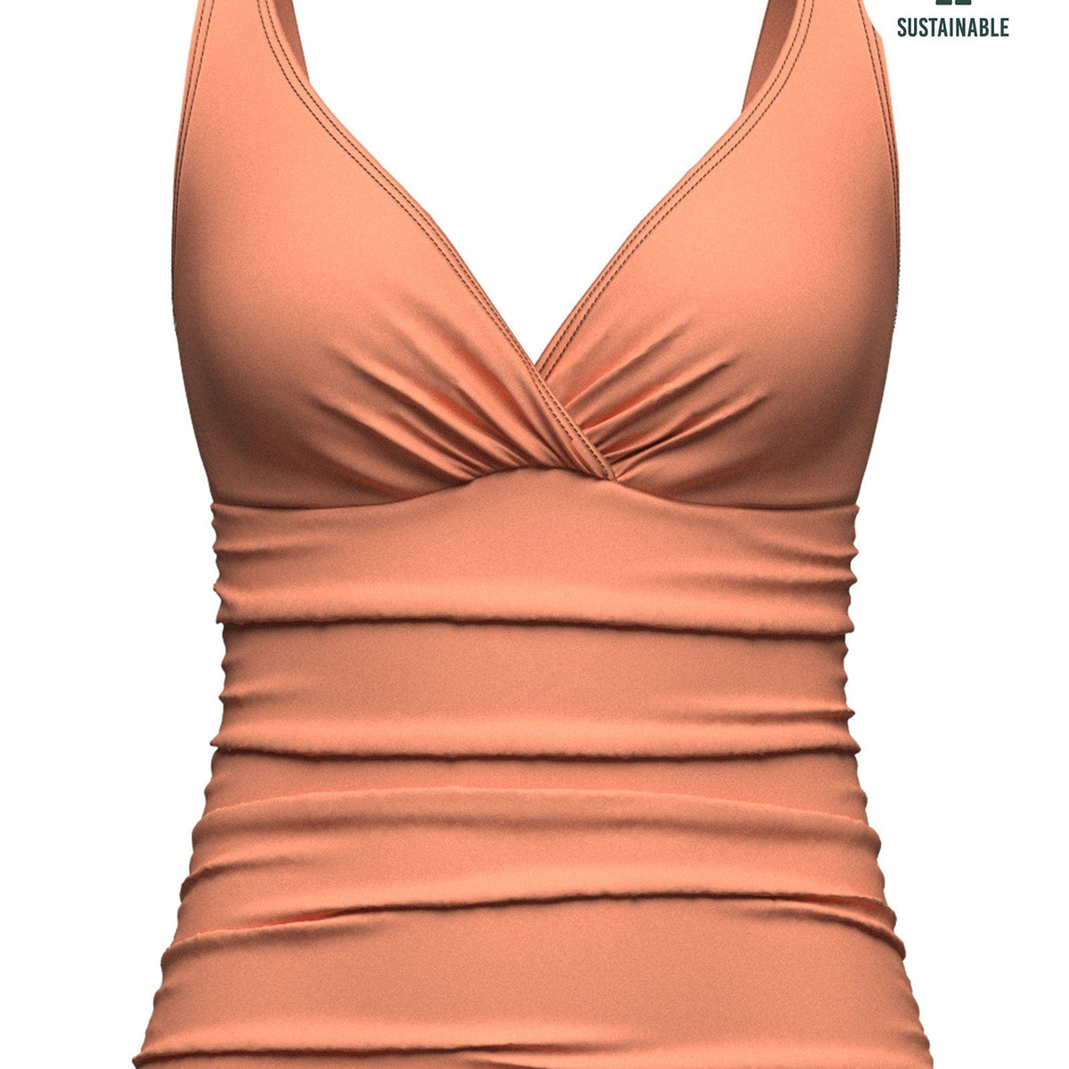 Core Solid Deep Peach Plus Cup Cross Front Tankini – Sunseeker
