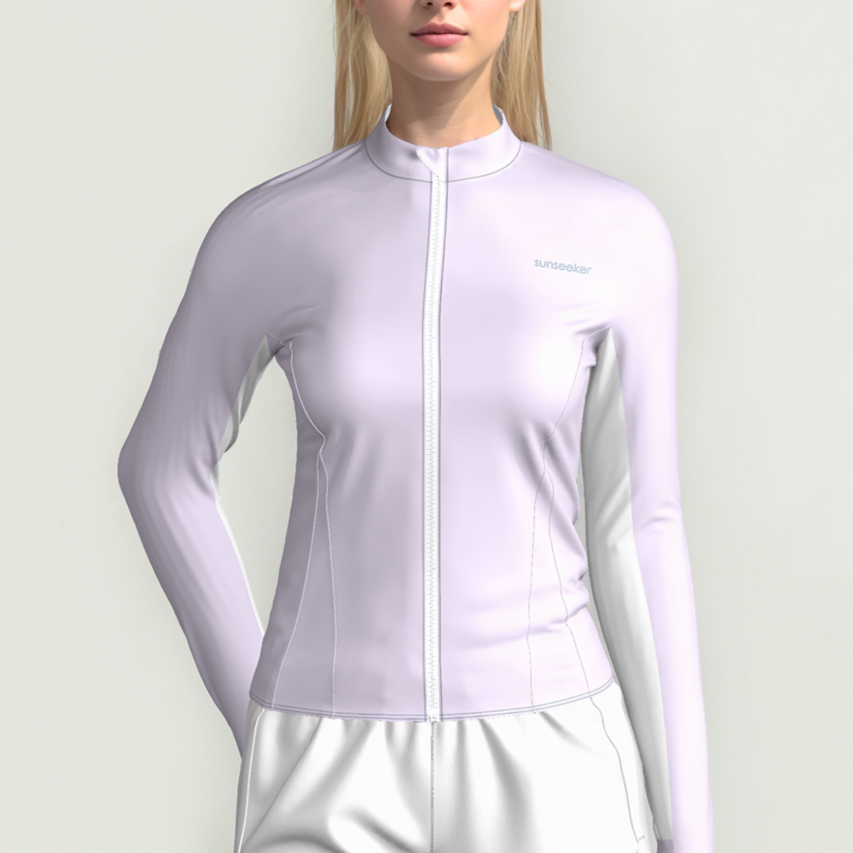 Sunseeker Supplementary Light Purple Slim Fit Zip Front UV Jacket