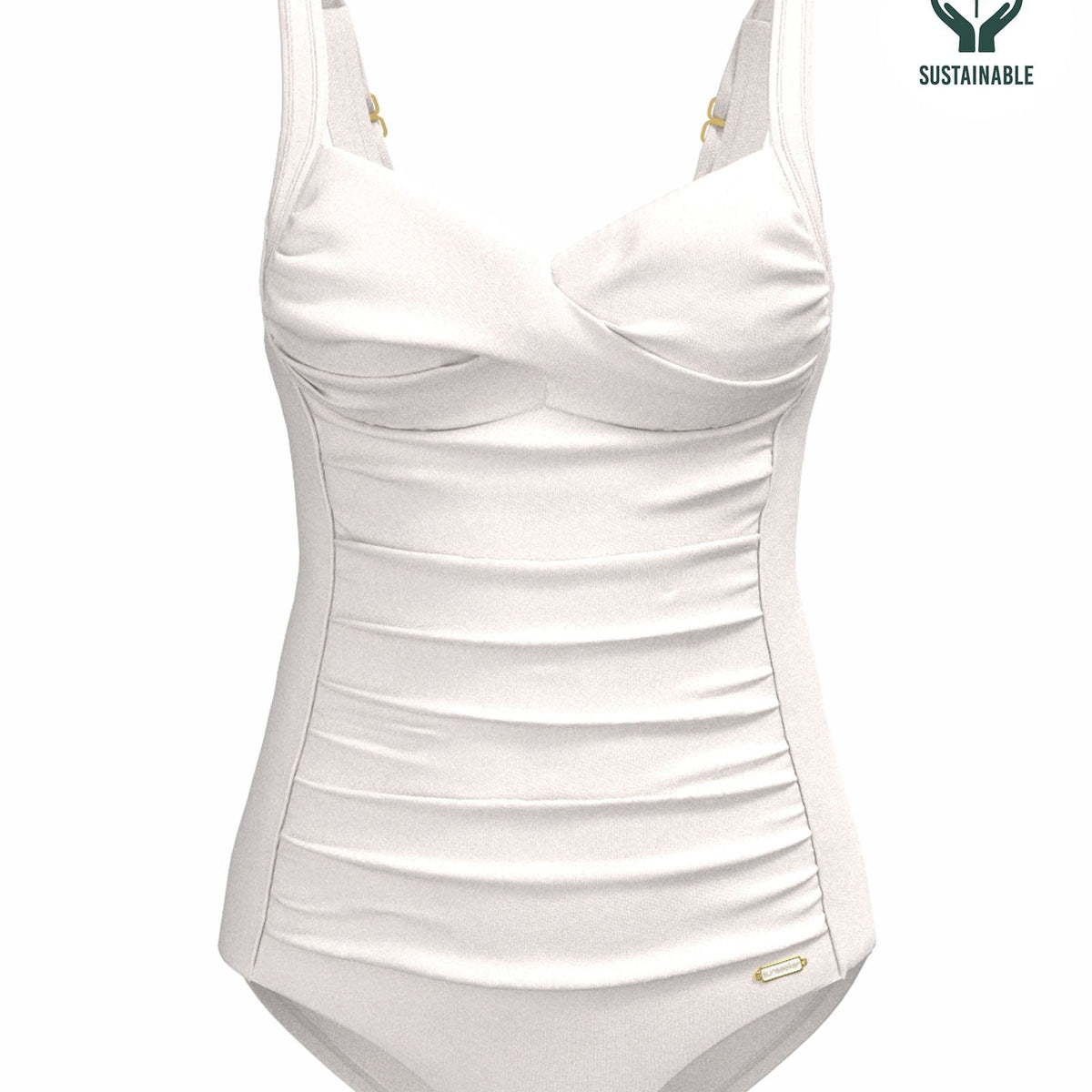Core Solid Off White Plus Cup Twist Front One piece – Sunseeker
