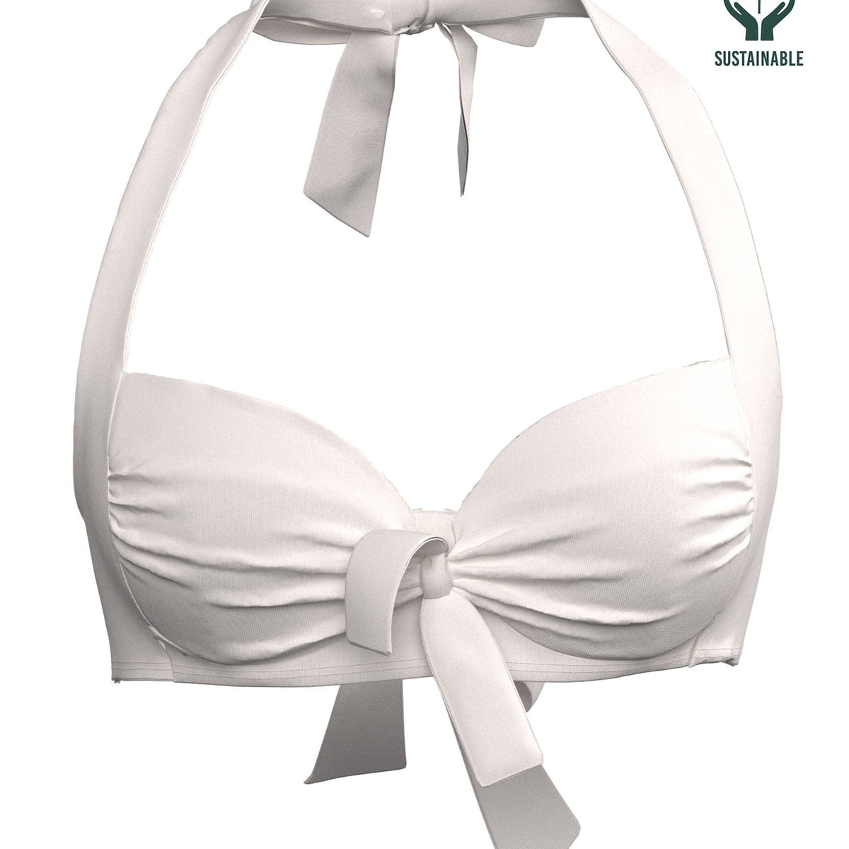 Core Solid Off White Halter Bikini Top – Sunseeker